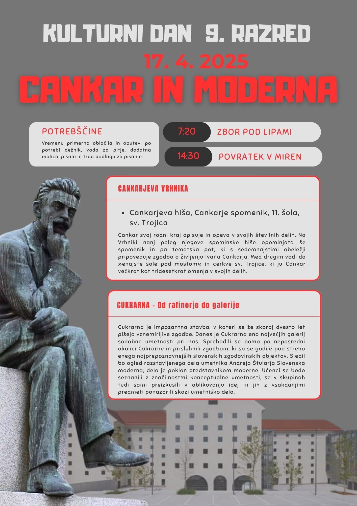 KULTURNI DAN, 9. razred "Cankar in moderna" - OŠ Miren
