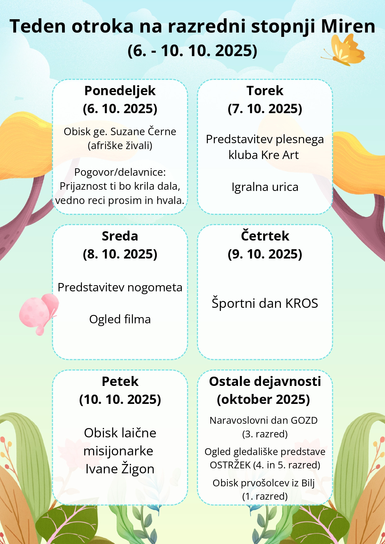 TEDEN OTROKA NA RAZREDNI STOPNJI MIREN - OŠ Miren